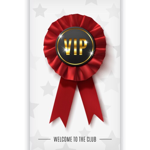 Vip golden label with diamonds and gold ribbon Vector Image