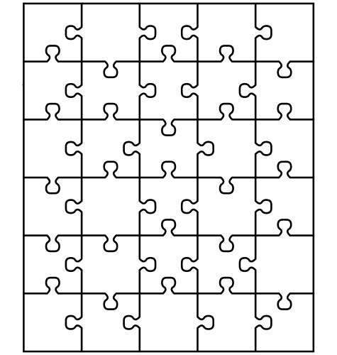 Puzzle jigsaw set of 24 pieces Royalty Free Vector Image