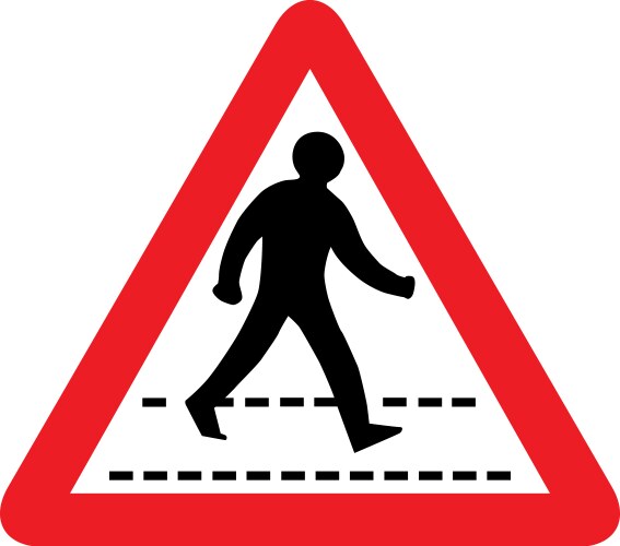 Pedestrian crossing and crosswalk sign line icon Vector Image