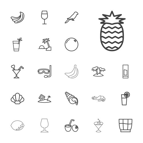 Tropical icons Royalty Free Vector Image - VectorStock