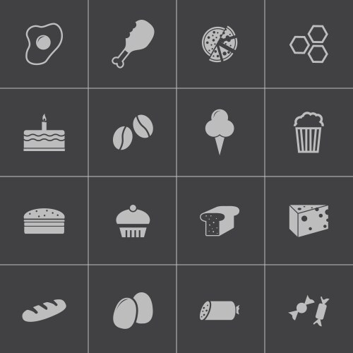 Food icon set gray outline style Royalty Free Vector Image