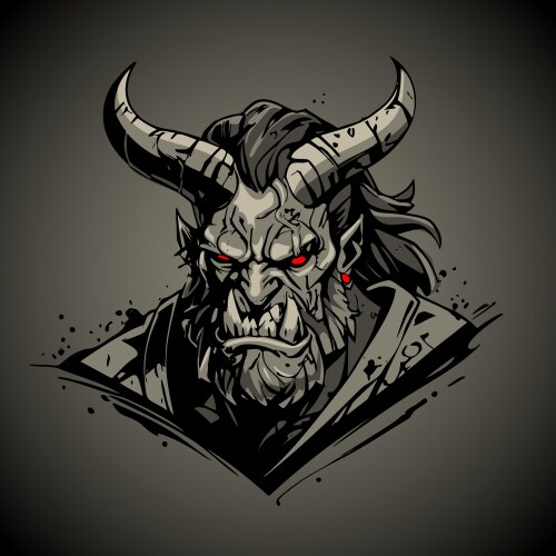 Devil face comic style for your infernal graphics Vector Image