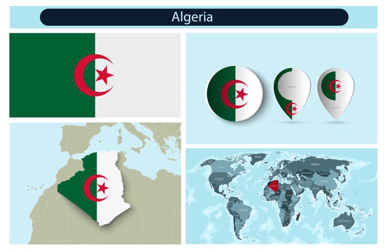 Political infographics made from maps and flags Vector Image