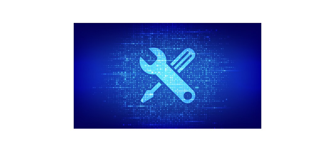 Technical support icon made with binary code Vector Image