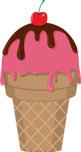 Cherry ice cream Royalty Free Vector Image - VectorStock
