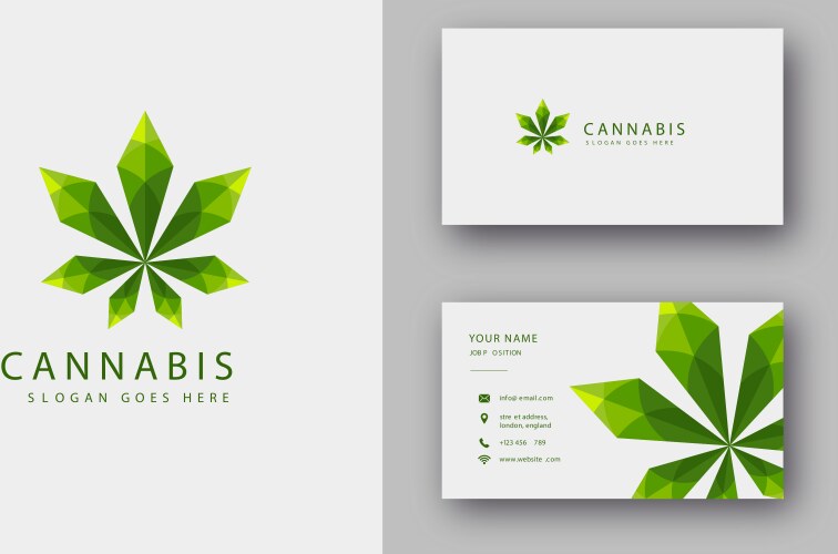 Modern geometric logo hemp cannabis marijuana Vector Image
