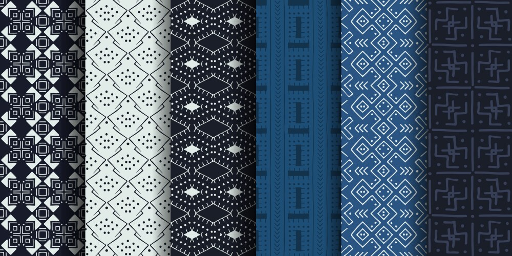 Ethnic ribbon patterns set Royalty Free Vector Image