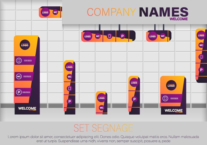 Set signage Royalty Free Vector Image - VectorStock