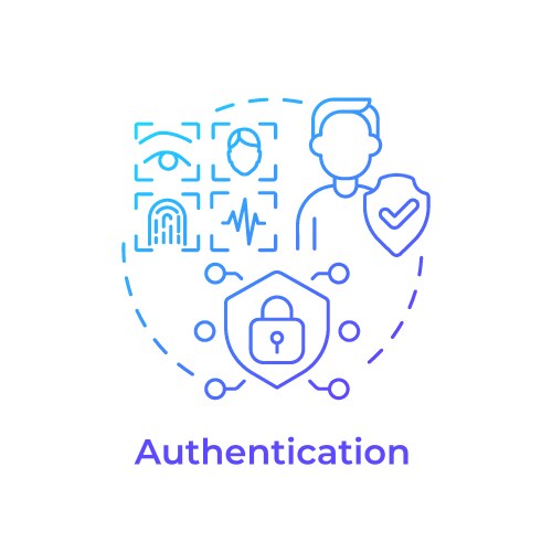 Dns blue gradient concept icon Royalty Free Vector Image