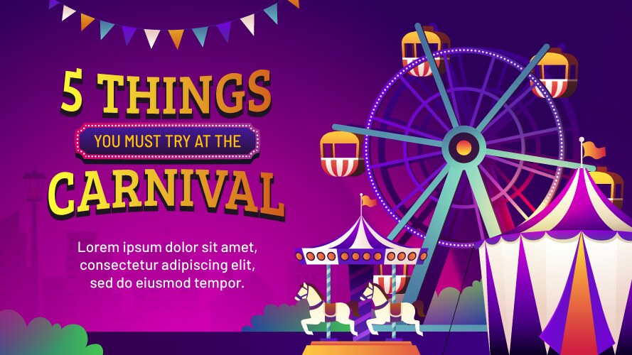 Carnival celebration youtube thumbnail Royalty Free Vector