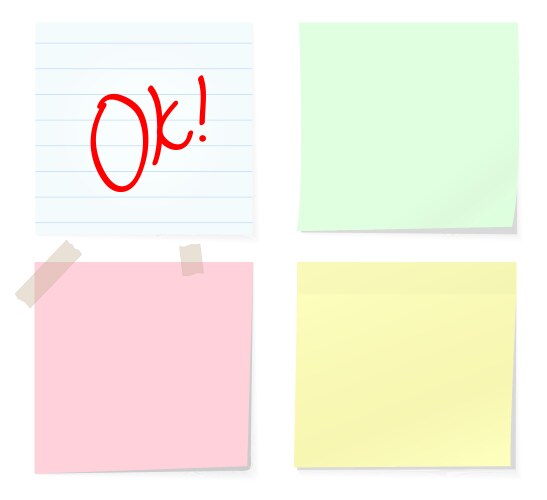 Collection of various note papers with different Vector Image
