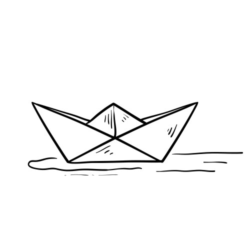 Sketch paper boat Royalty Free Vector Image - VectorStock