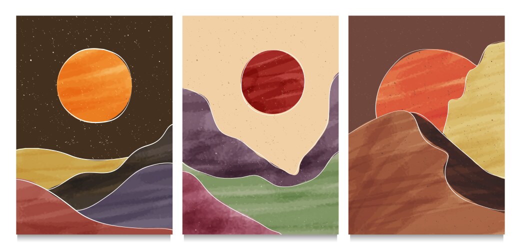Flat design of mid century modern minimalist art Vector Image