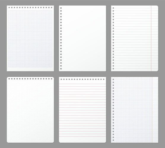 Notebook papers with torn ripped edge set Vector Image