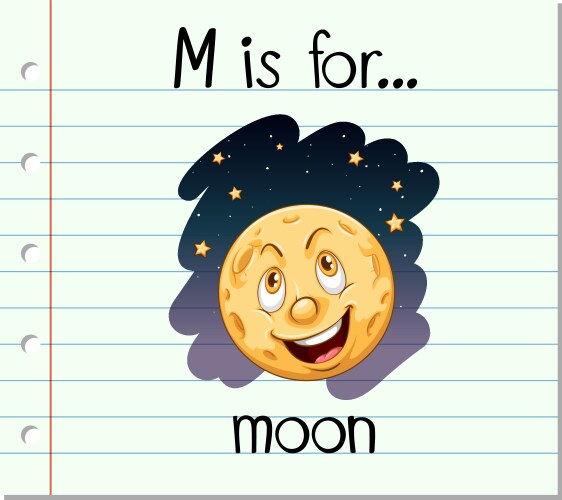 A letter m for moon Royalty Free Vector Image - VectorStock
