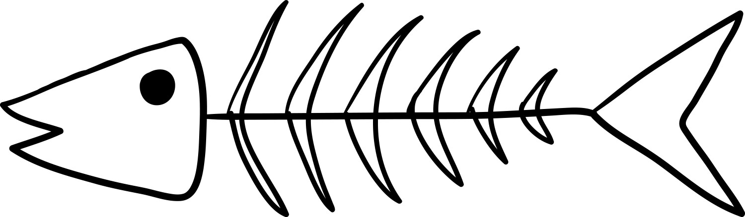 Fishbone food icon on white background cartoon Vector Image