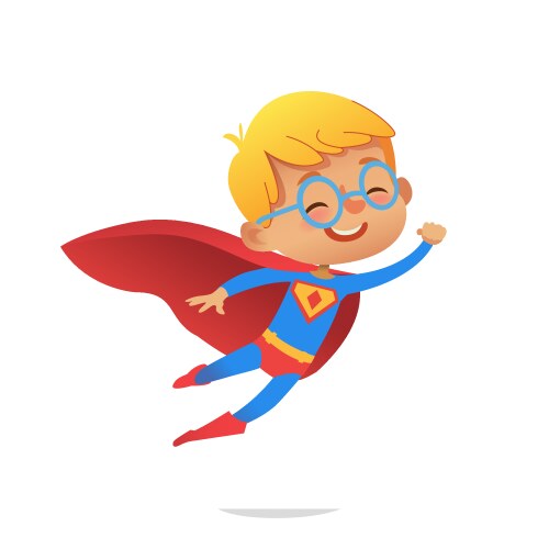 Cartoon boy riding flying pencil Royalty Free Vector Image