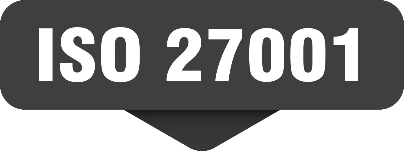 Iso 27001 sticker sign on transparent Royalty Free Vector