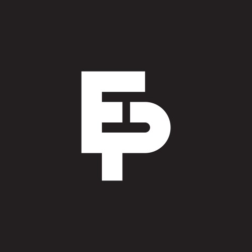 Letter pt simple geometric logo Royalty Free Vector Image