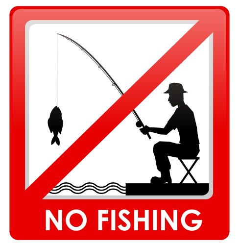 No fishing sign Royalty Free Vector Image - VectorStock
