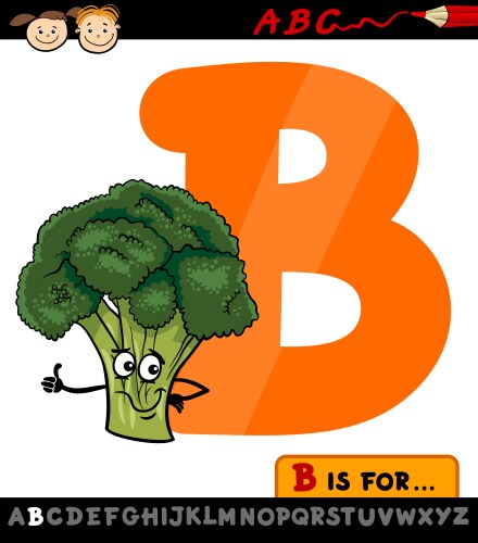 Letter b with baby cartoon Royalty Free Vector Image
