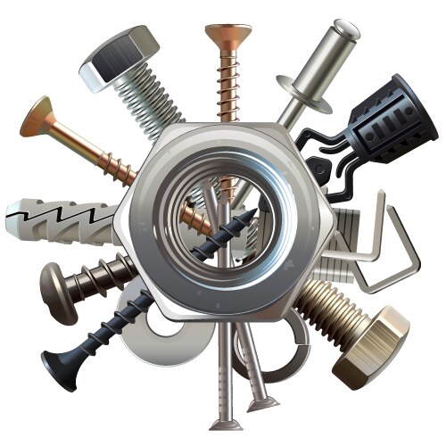 Triangular concept with fasteners Royalty Free Vector Image