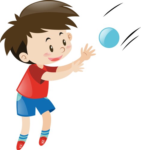 Cartoon boy is catching dragonfly Royalty Free Vector Image