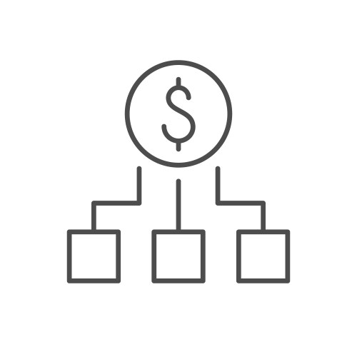 Resources allocation icon on white Royalty Free Vector Image