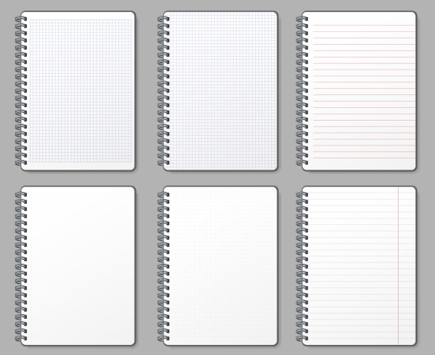 Notebook mockup empty copybook notebooks pages Vector Image