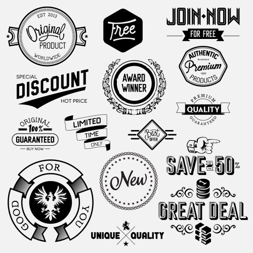 Set of vintage bagdes Royalty Free Vector Image