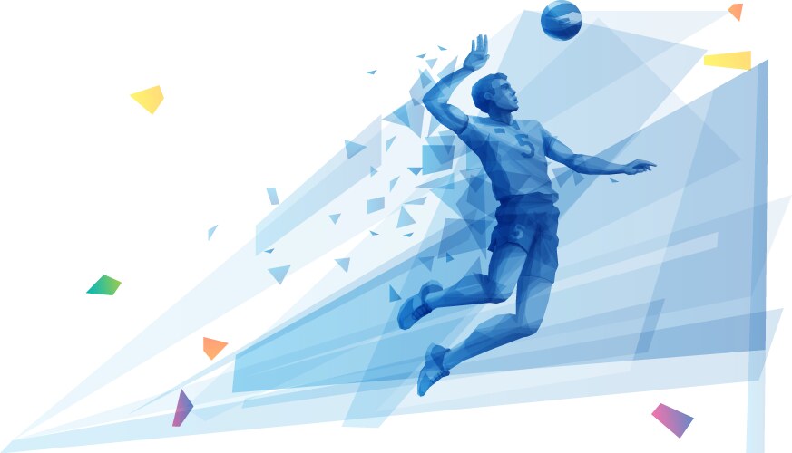 Abstract volleyball player Royalty Free Vector Image