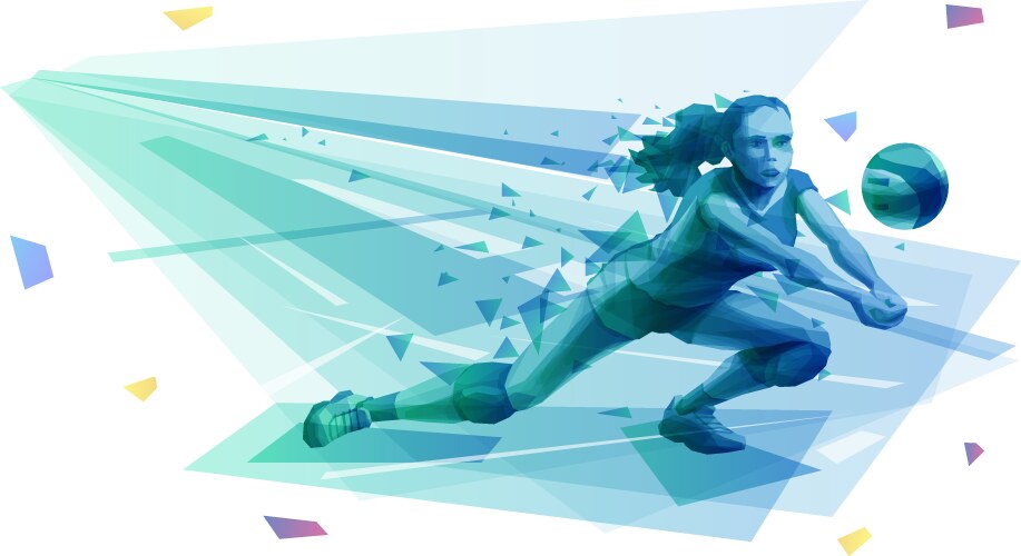 Volleyball player on attack Royalty Free Vector Image