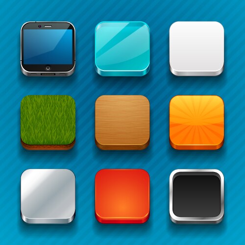 App buttons Royalty Free Vector Image - VectorStock