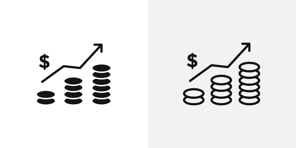 Chart histogram icon set finance graph diagram Vector Image