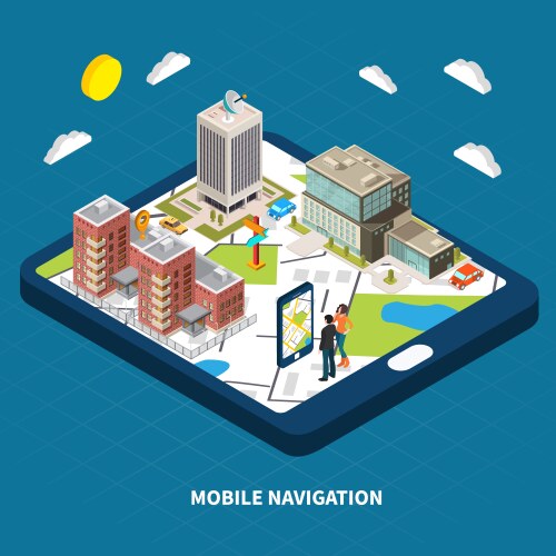 Isometric mobile development Royalty Free Vector Image