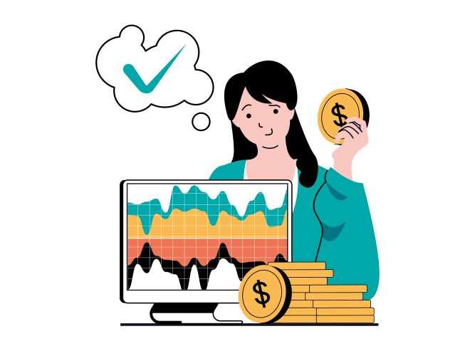 Trading bot isolated cartoon Royalty Free Vector Image