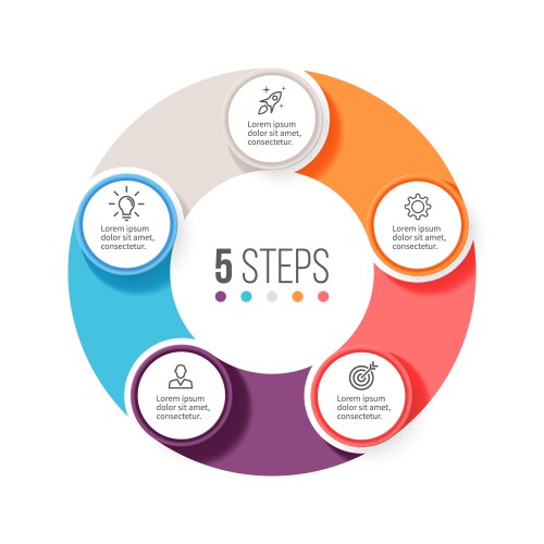Infographic circular template with 5 options Vector Image