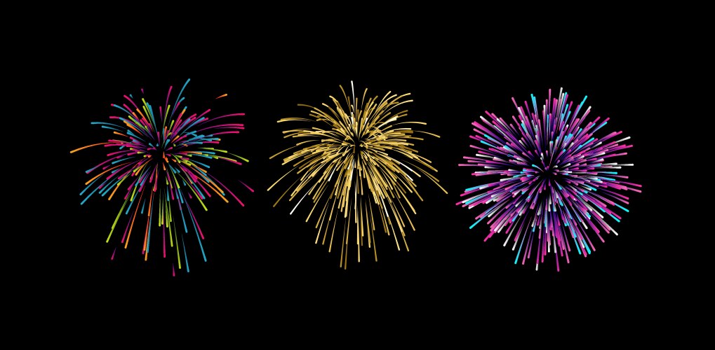 Snowflake fireworks set different shapes star Vector Image