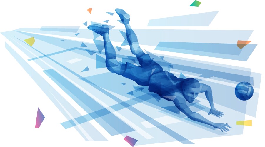 Female Volleyball Player - Bump Pass Action Vector Image