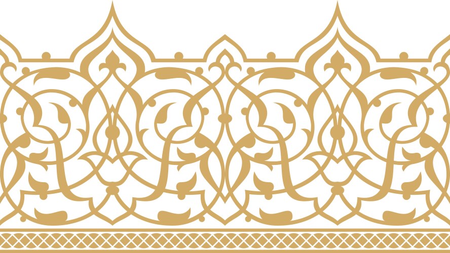 Arabic flower border traditional islamic design Vector Image