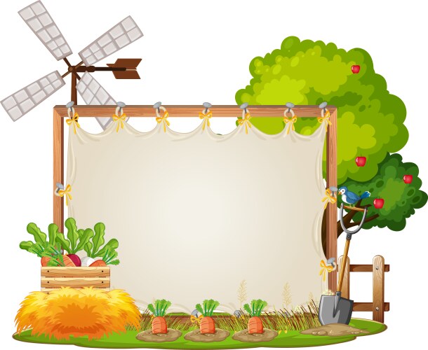 Cartoon garden with carrots Royalty Free Vector Image