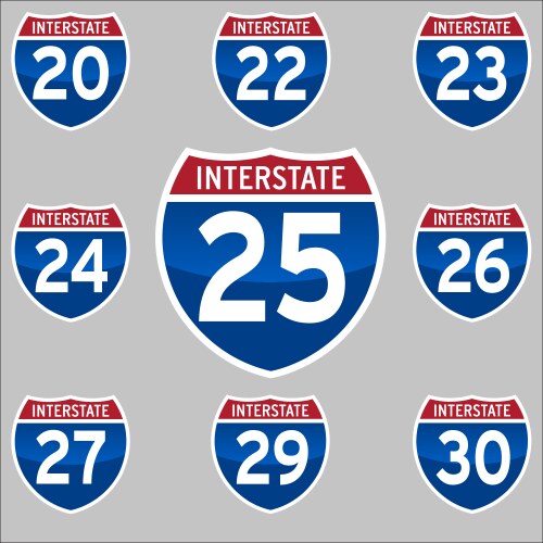 Interstate signs Royalty Free Vector Image - VectorStock