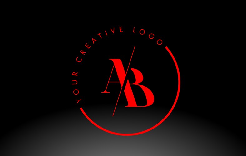 Ab letter logo design icon with serif font Vector Image