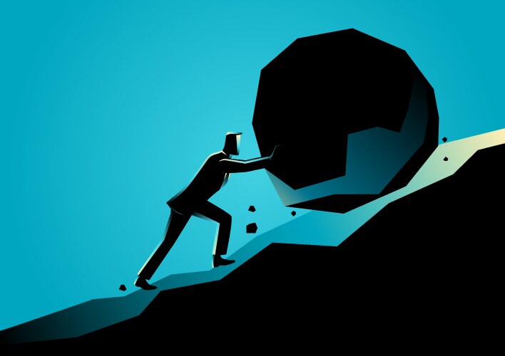 Man Pushing Rock Vector Images (over 200)