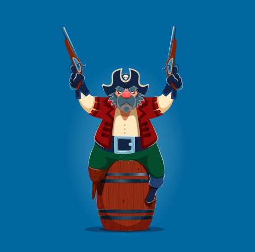 Cartoon kid girl pirate corsair captain with map Vector Image