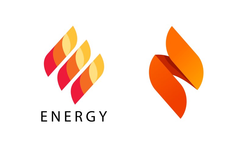 Energy logo abstract fire flame brand Royalty Free Vector
