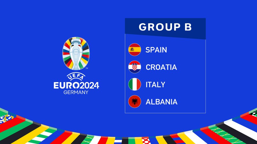 Euro 2024 germany group d flags emblems design Vector Image