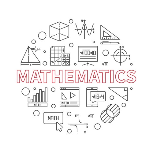 Mathematics circular flat Royalty Free Vector Image Mathematics circular flat Royalty Free Vector Image