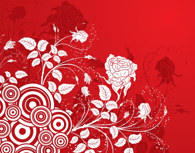 Red floral background Royalty Free Vector Image