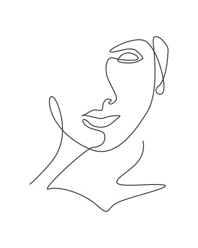 One single line drawing woman beauty abstract Vector Image